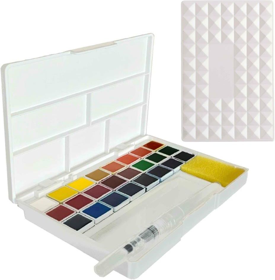 Akwarele 24 szt. farby akwarelowe Pędzel - Ceny i opinie - Ceneo.pl