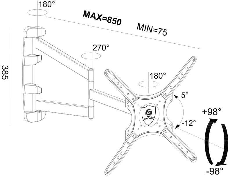 Ergosolid Longo 85 - Wysokiej Jakości Obrotowy Uchwyt Do Telewizorów ...