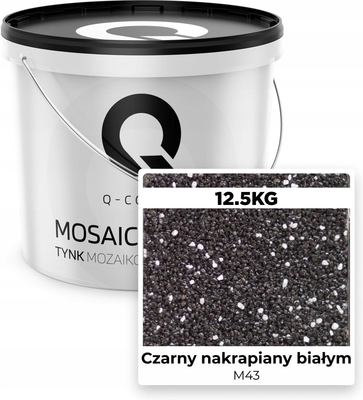Tynk Q-Cover Tynk Mozaikowy Czarny Nakrapiany Białym M43 12,5Kg ...