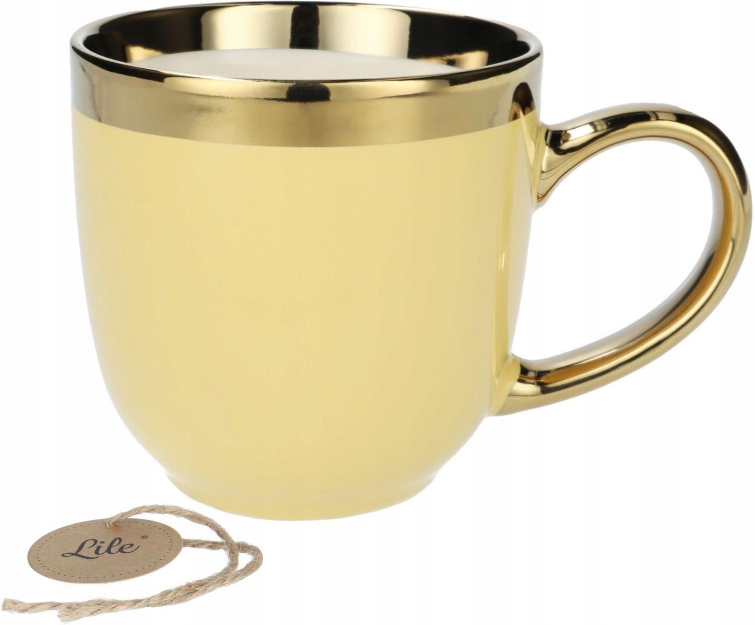 Lile Kubek Do Kawy Porcelanowy Złoty Rant Ucho 290Ml (P28942) - Opinie i atrakcyjne ceny na Ceneo.pl