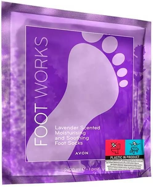 Kosmetyk do stóp Avon Foot Works Moisturising And Soothing Foot Socks ...