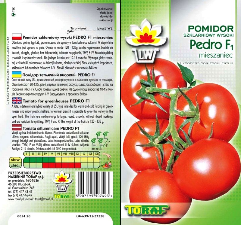 Pomidor szklarniowy Pedro F1 0,2g - Ceny i opinie - Ceneo.pl