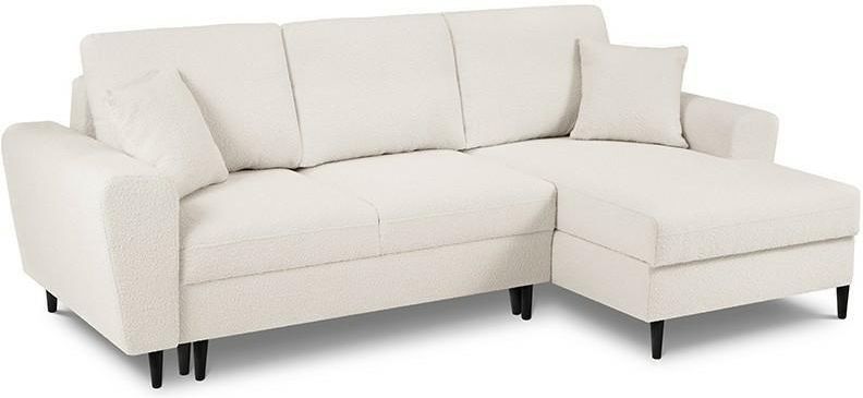 Micadoni Home Narożnik Z Funkcją Spania Moghan Beige Boucle ...