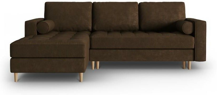 Micadoni Home Narożnik Z Funkcją Spania Gobi Ebony Leather Imitation ...