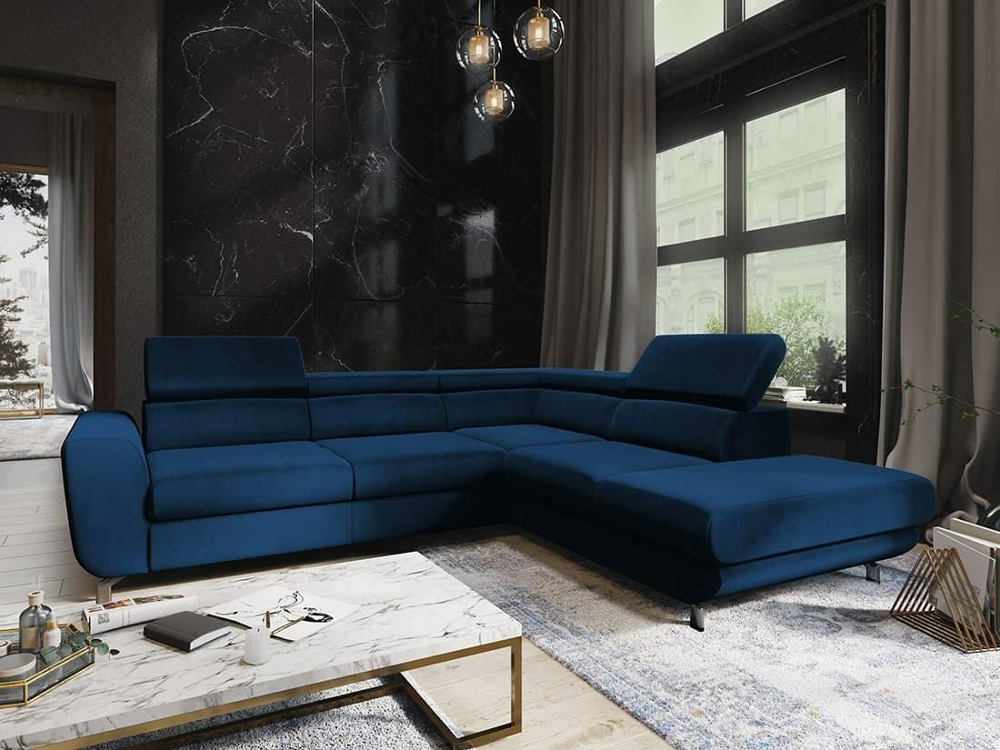 Milo Casa Narożnik Z Funkcją Spania Mario Royal Blue Velvet ...