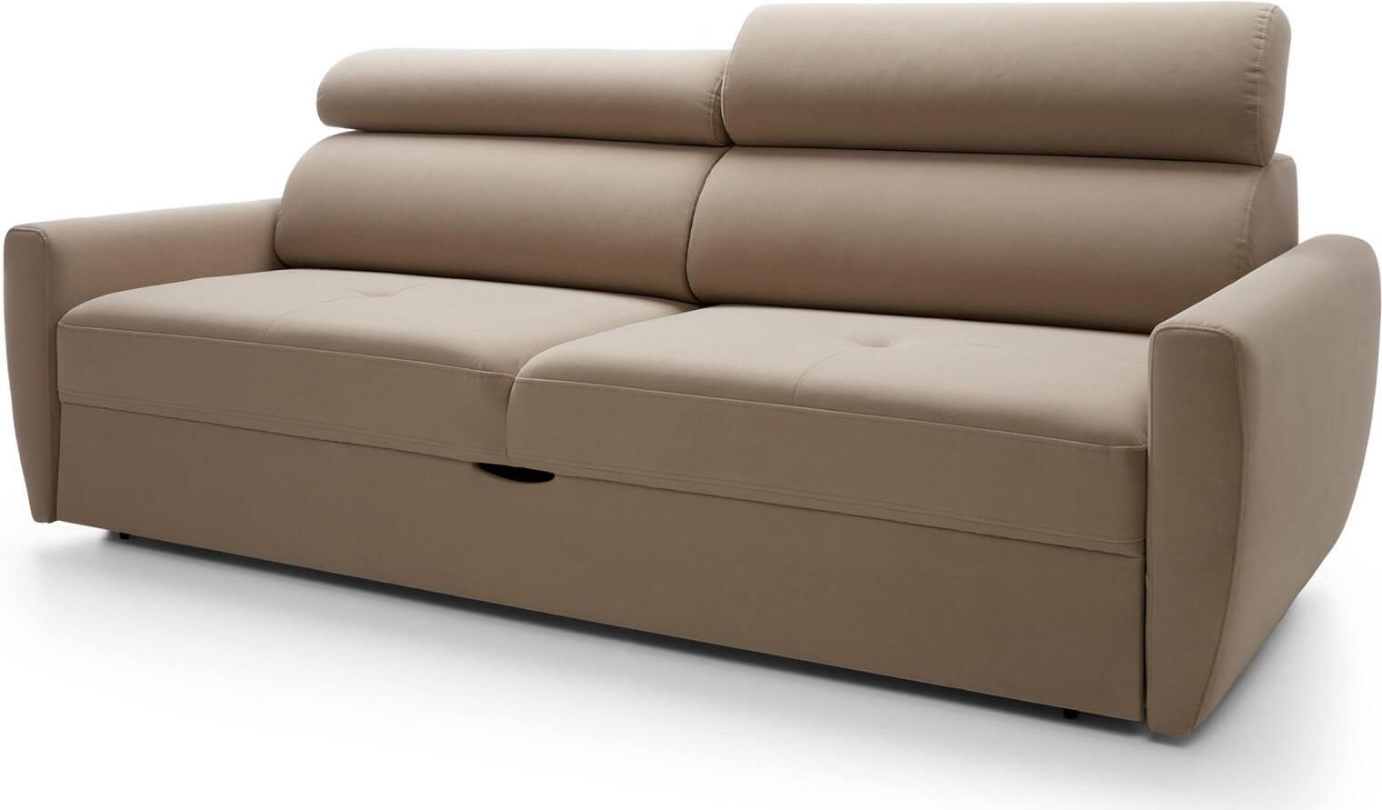 Comforteo Szara Sofa Z Regulowanymi Zagłówkami I Funkcją Spania Ryan ...