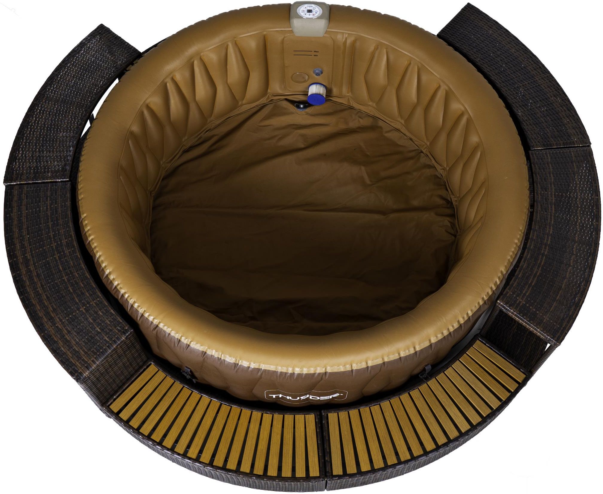 Basen z hydromasażem 6-osobowy jacuzzi THUNDER MOCHA + brązowe meble ...