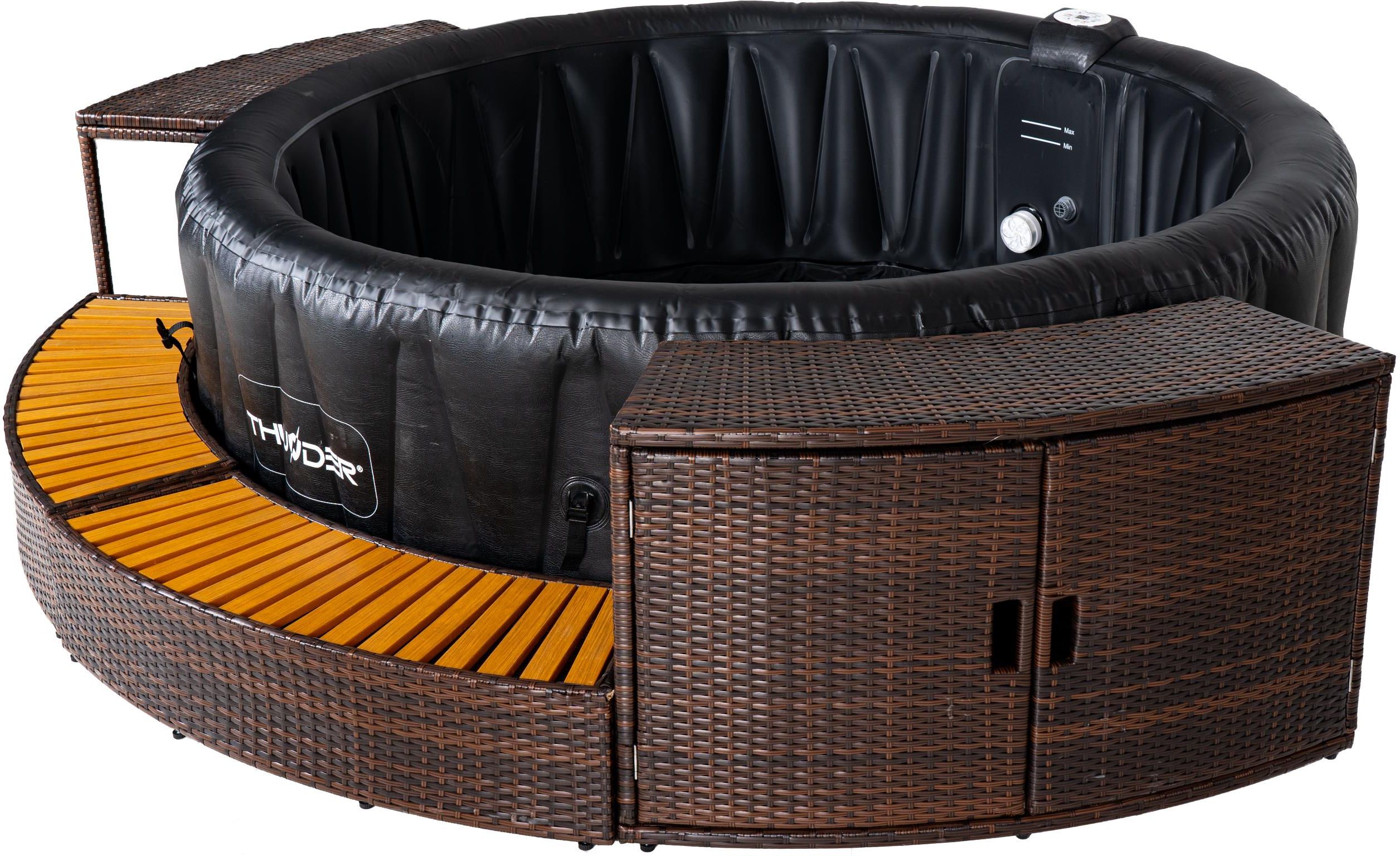 Basen z hydromasażem 6-osobowy jacuzzi THUNDER LUNGO + brązowe meble ...