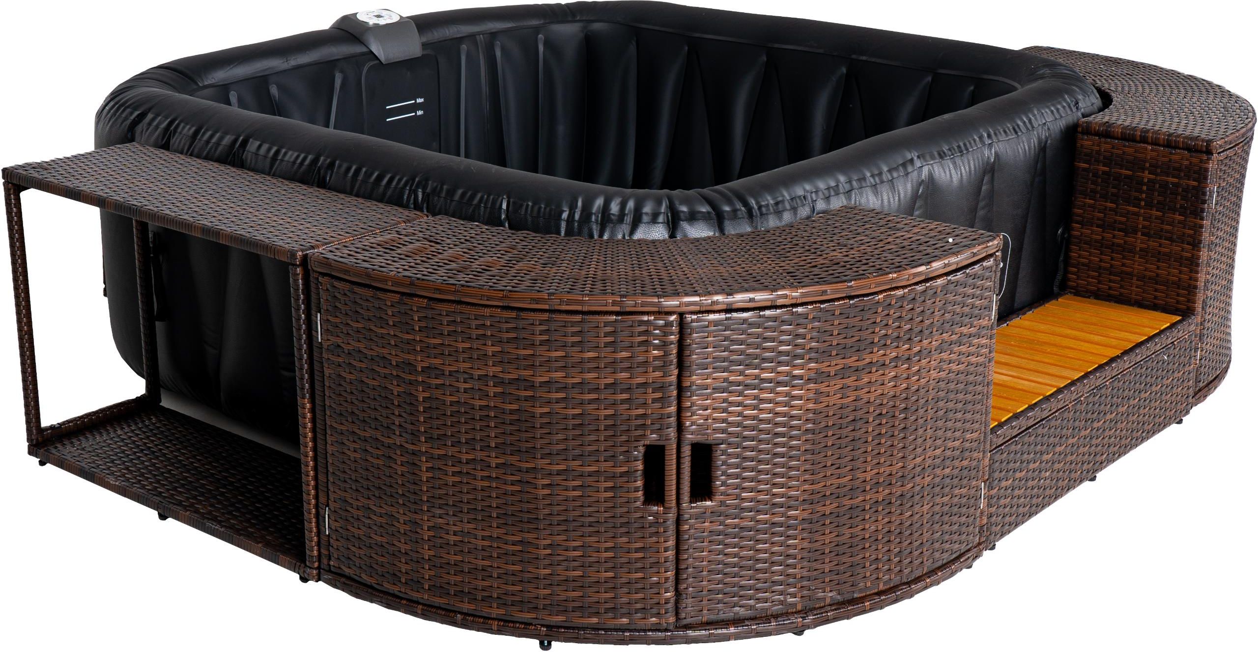 Basen z hydromasażem 6-osobowy jacuzzi THUNDER DOPPIO + brązowe meble ...