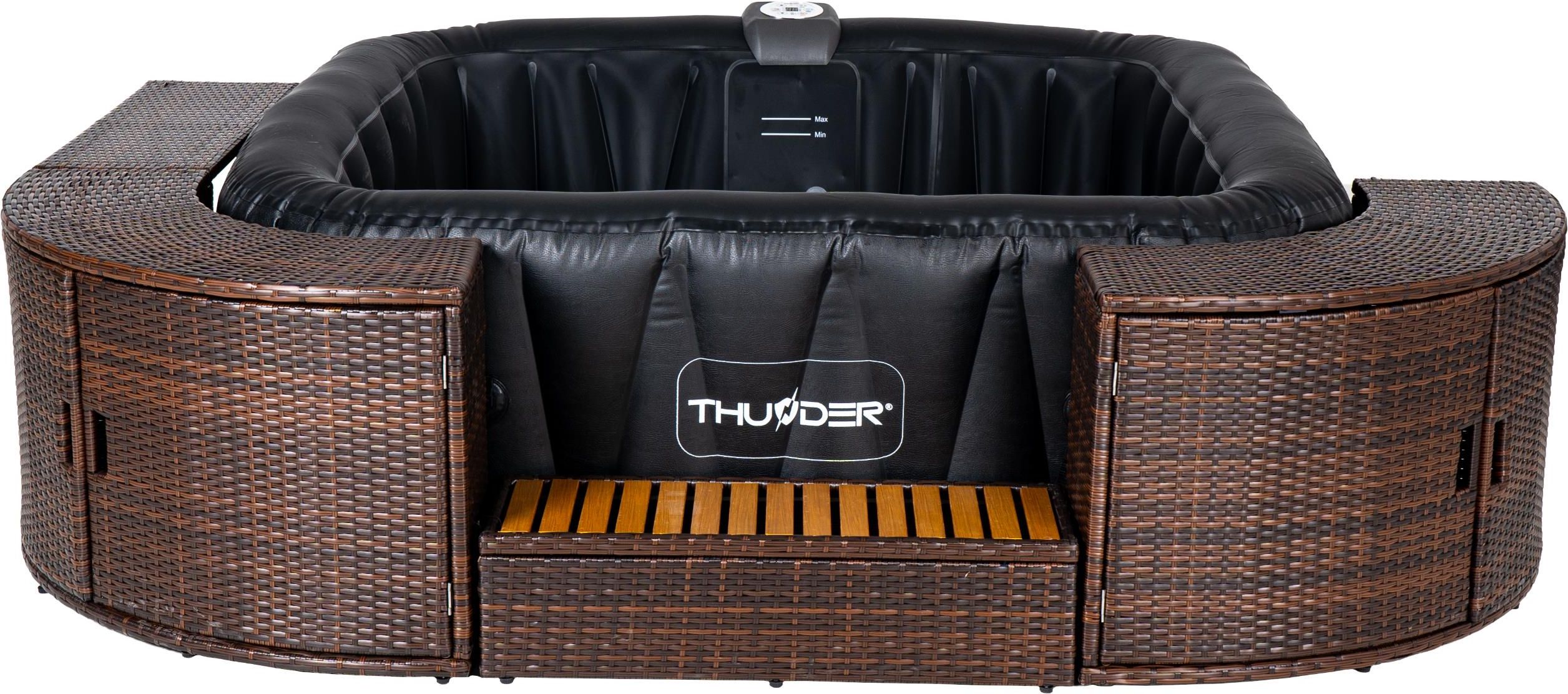 Basen z hydromasażem 6-osobowy jacuzzi THUNDER DOPPIO + brązowe meble ...