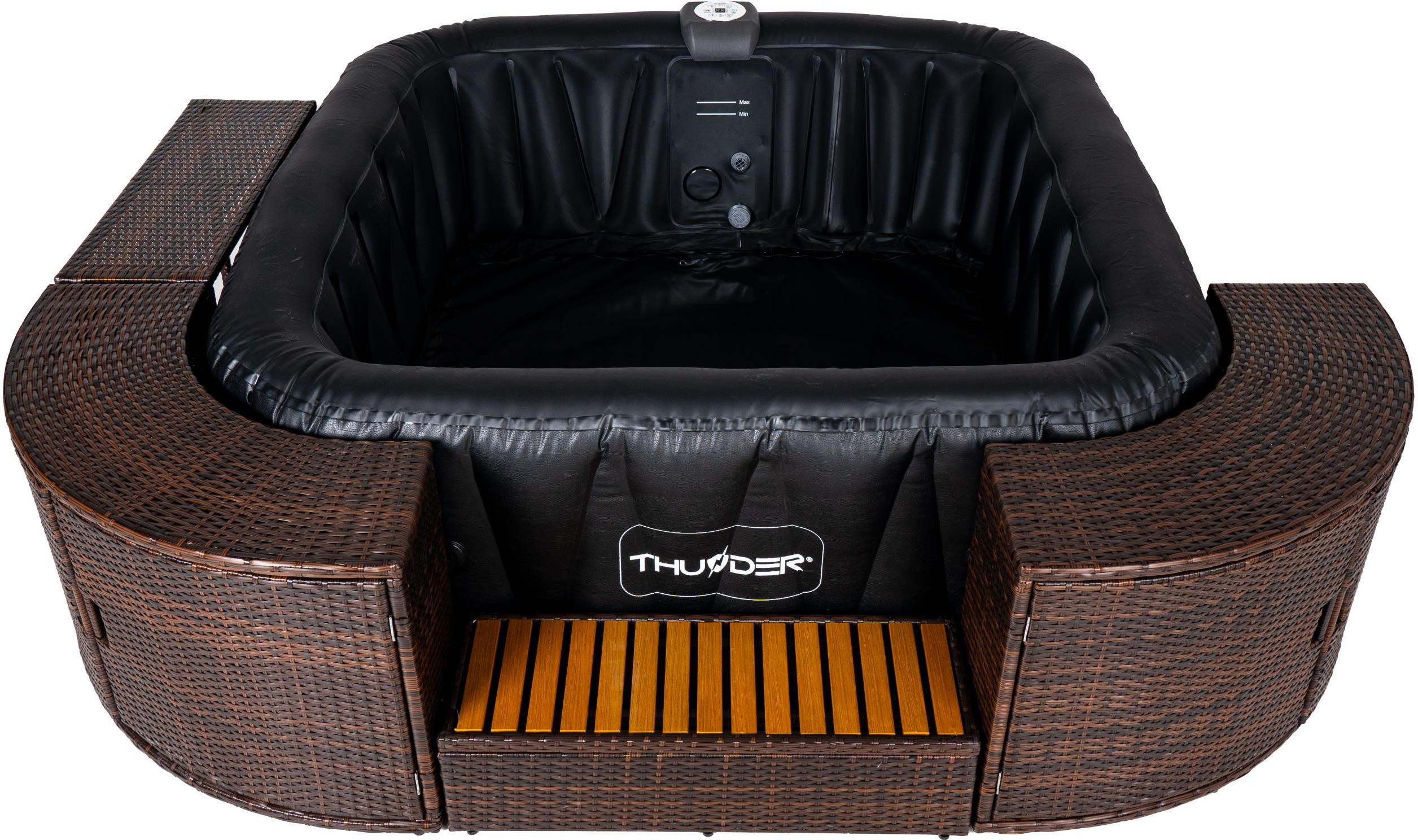 Basen z hydromasażem 6-osobowy jacuzzi THUNDER DOPPIO + brązowe meble ...