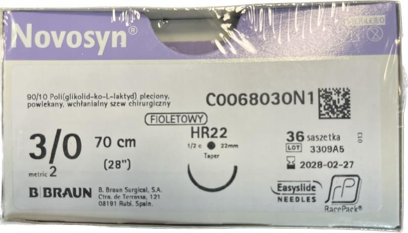 B.Braun Novosyn 3/0 70Cm Hr22 1Szt. - ceny i opinie - Ceneo.pl