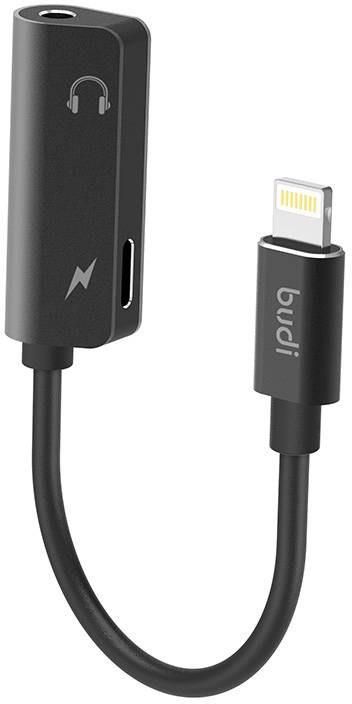 Budi Adapter Lightning do AUX mini jack 3.5mm + Lightning (czarny ...
