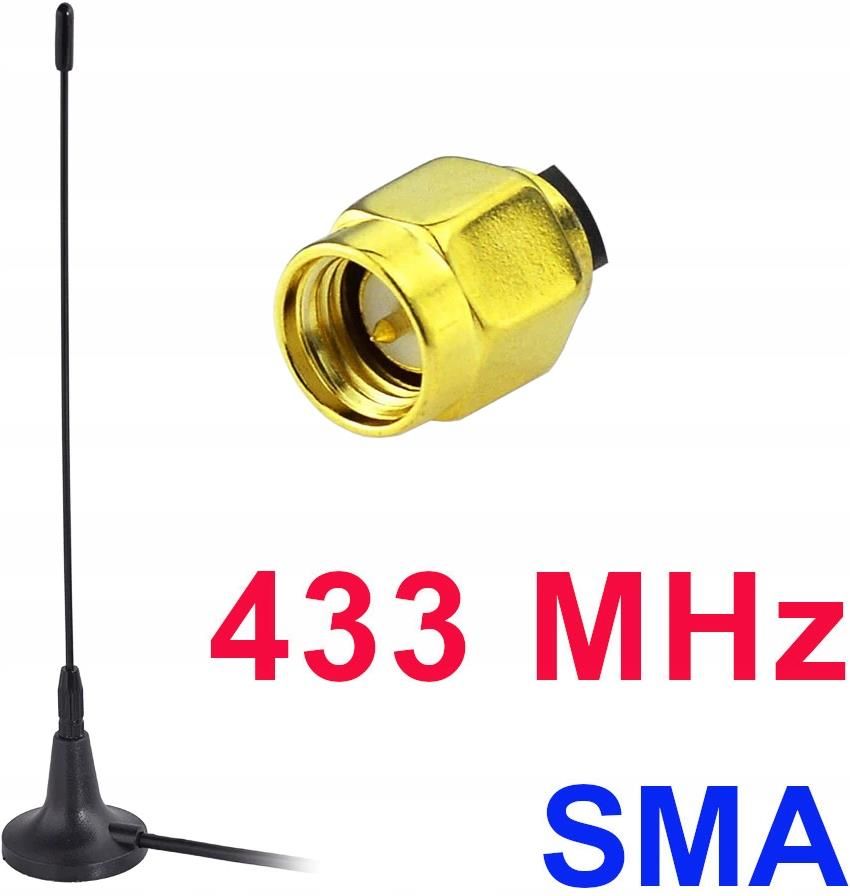Antena Wi-Fi Rf Connectors Antena 433Mhz 3Dbi Magnetyczna Wtyk Sma L23 (ANT433MAGSMA3DBI ...