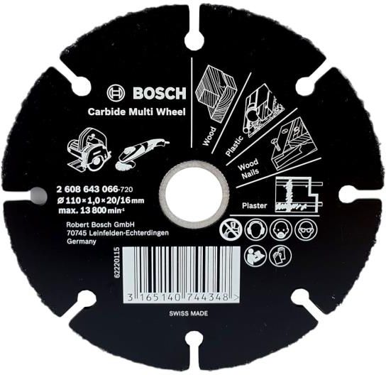 Tarcza tnąca Bosch Carbide Multi Wheel 110x1,0x20/16mm 2608643066 ...