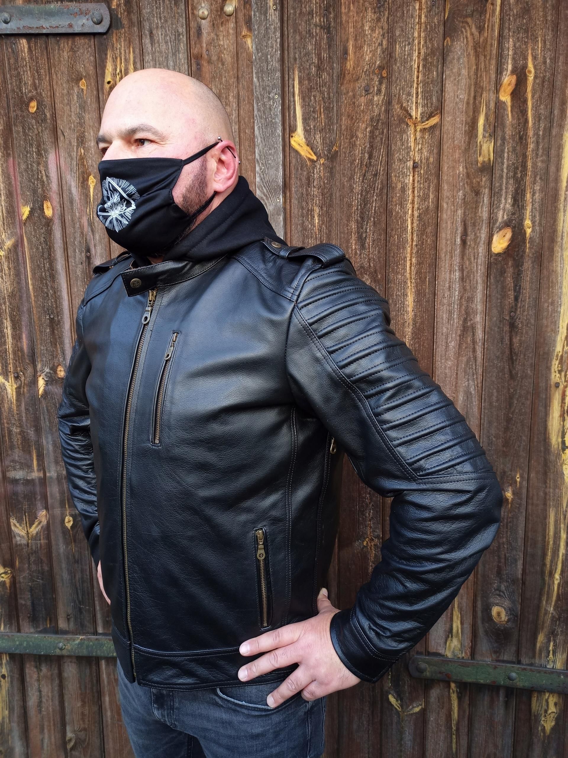 Odzież motocyklowa Bc101 Klasyczna Kurtka Podpinka Kaptur Czarny ...