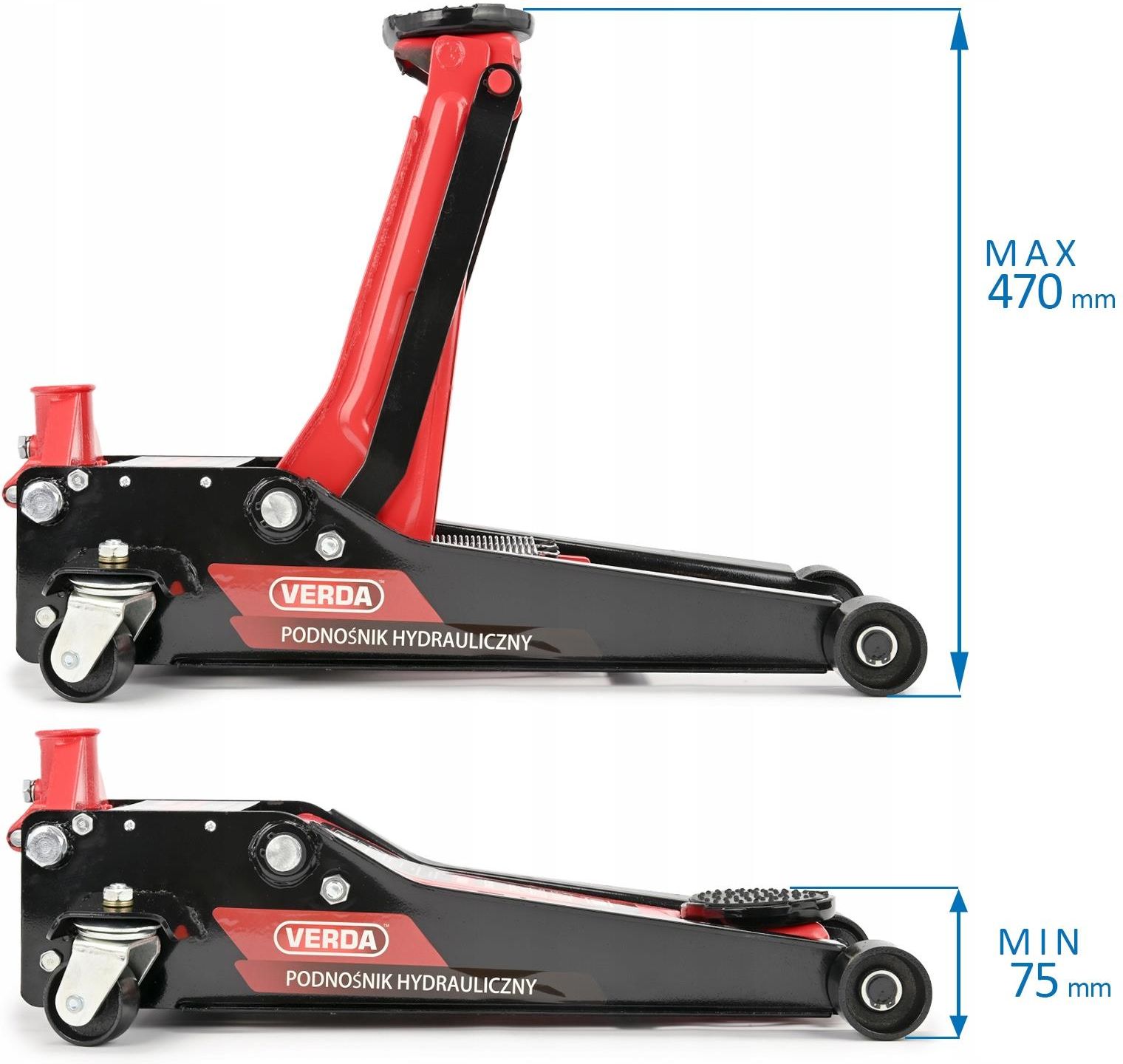 Narzędzia do warsztatu Verda Podnośnik Niskoprofilowy Lewarek Żaba 3 5T ...