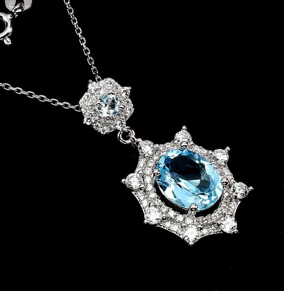 Delikatny naszyjnik sky blue topaz naturalny 925 - Ceny i opinie - Ceneo.pl