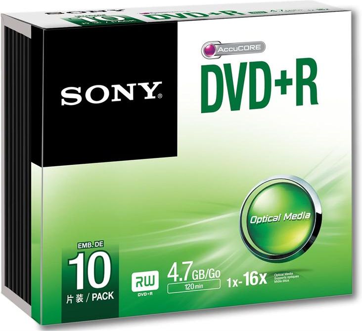 Nośnik danych Sony DVD+R 4.7GB 16x Slim 10szt - Opinie i ceny na Ceneo.pl