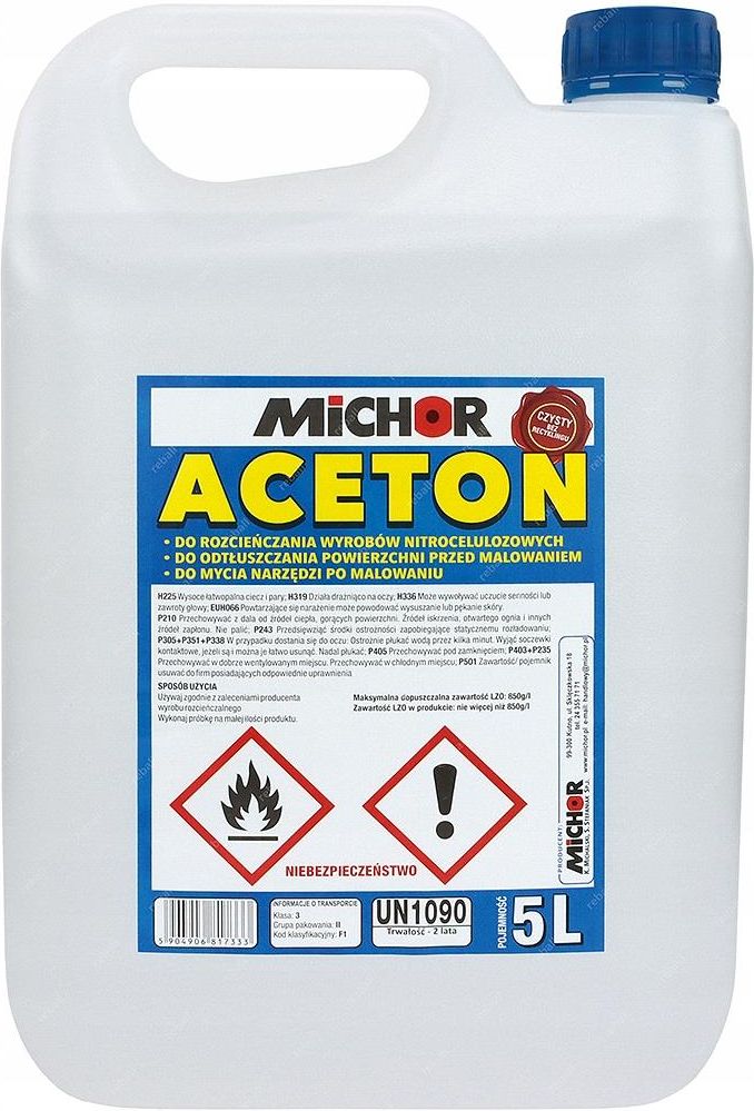 Michor Zmywacz Aceton Rozpuszczalnik Odtłuszczacz 5L - Opinie i ceny na ...