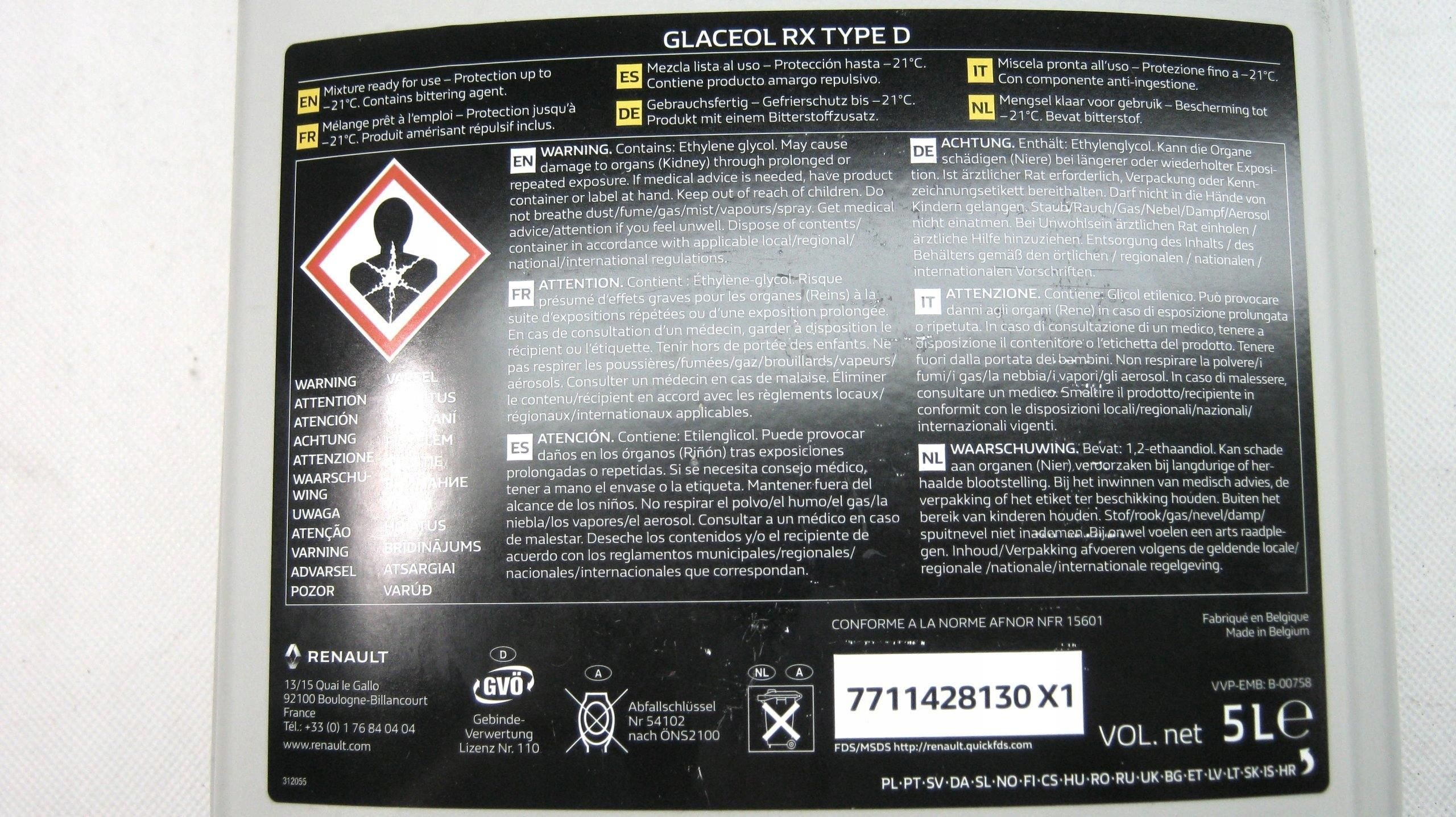 Renault Płyn Do Chłodnic Oe Glaceol Rx Type D 5L - Opinie i ceny na ...