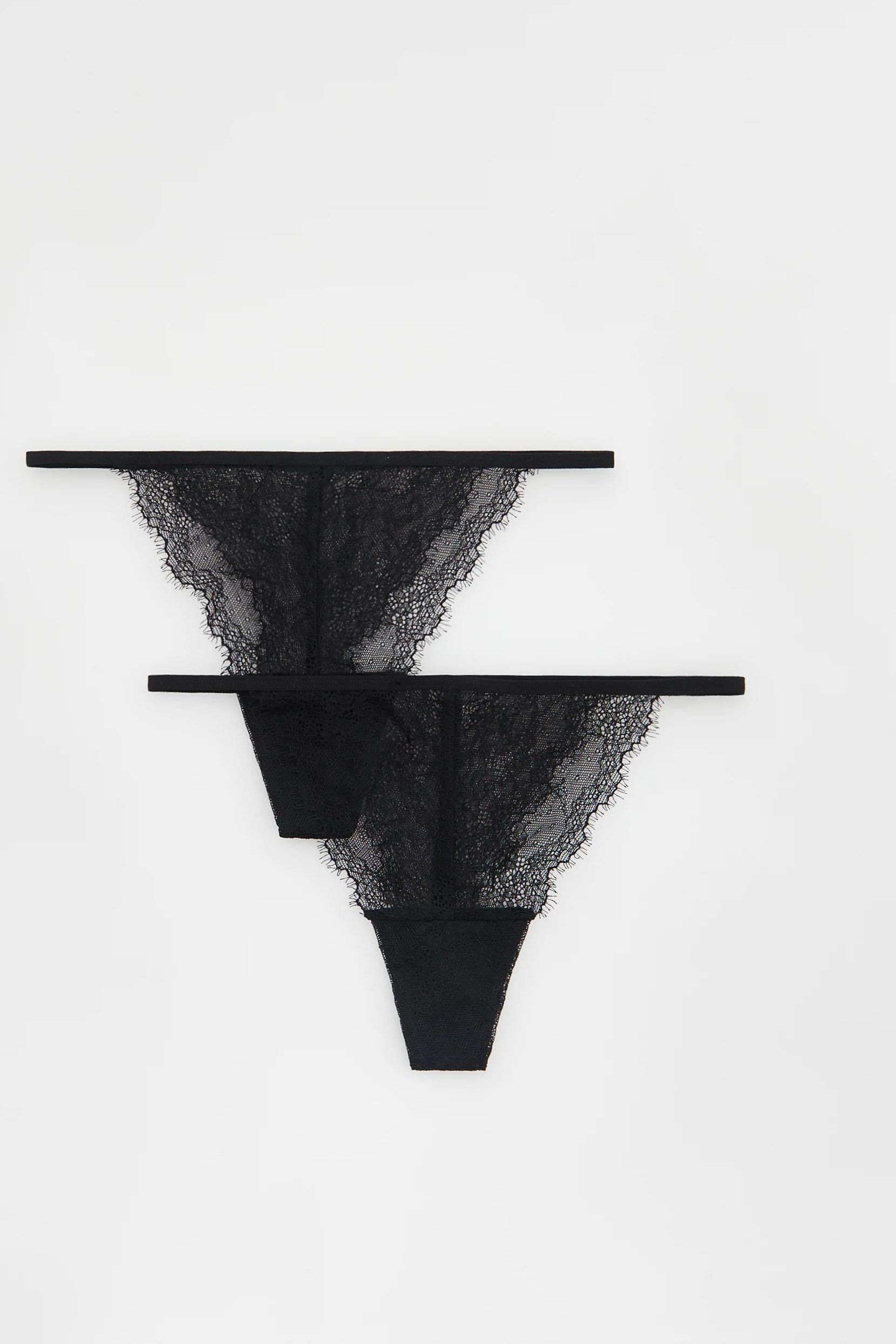Reserved - Koronkowe stringi 2 pack - Czarny - Ceny i opinie - Ceneo.pl