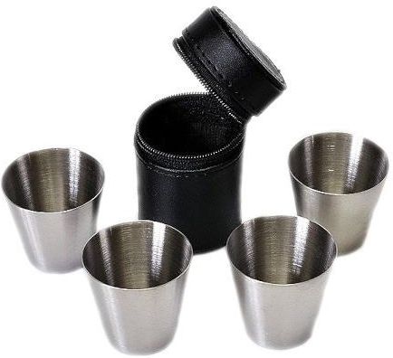 Kieliszki Turystyczne Kpl 4szt. Stal Etui - Ceny i opinie - Ceneo.pl