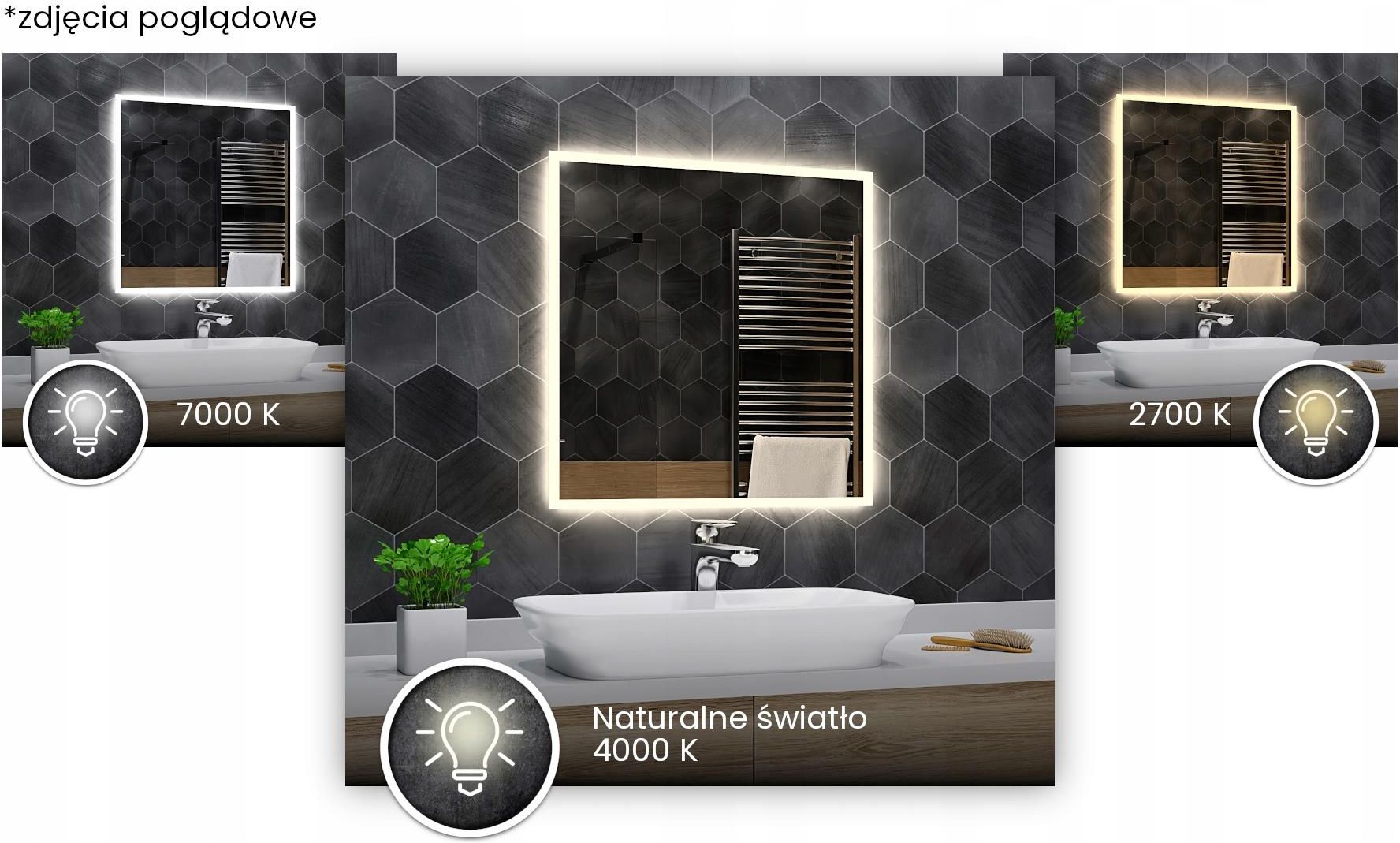 Alasta Lustro Oświetlane Ledy Neutralne Roma 100X100Cm - Opinie i ...