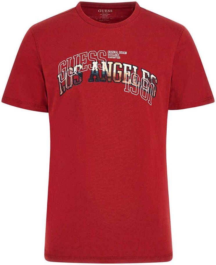 Męska Koszulka z krótkim rękawem Guess SS CN Printed Flock Tee ...