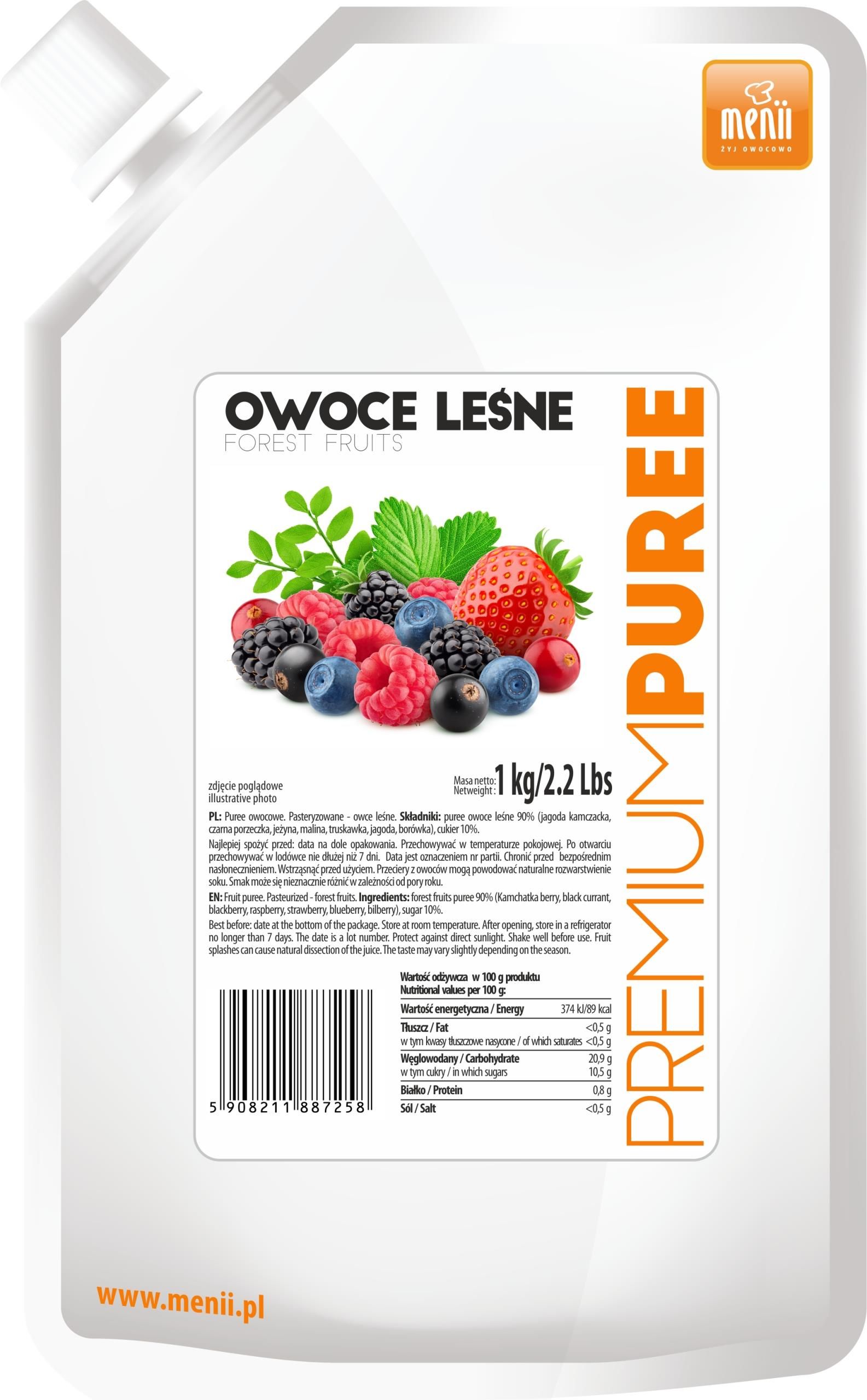 Menii Puree Mus 90% Owoce Leśne 1Kg Desery Ciasta Lody - Ceny i opinie ...