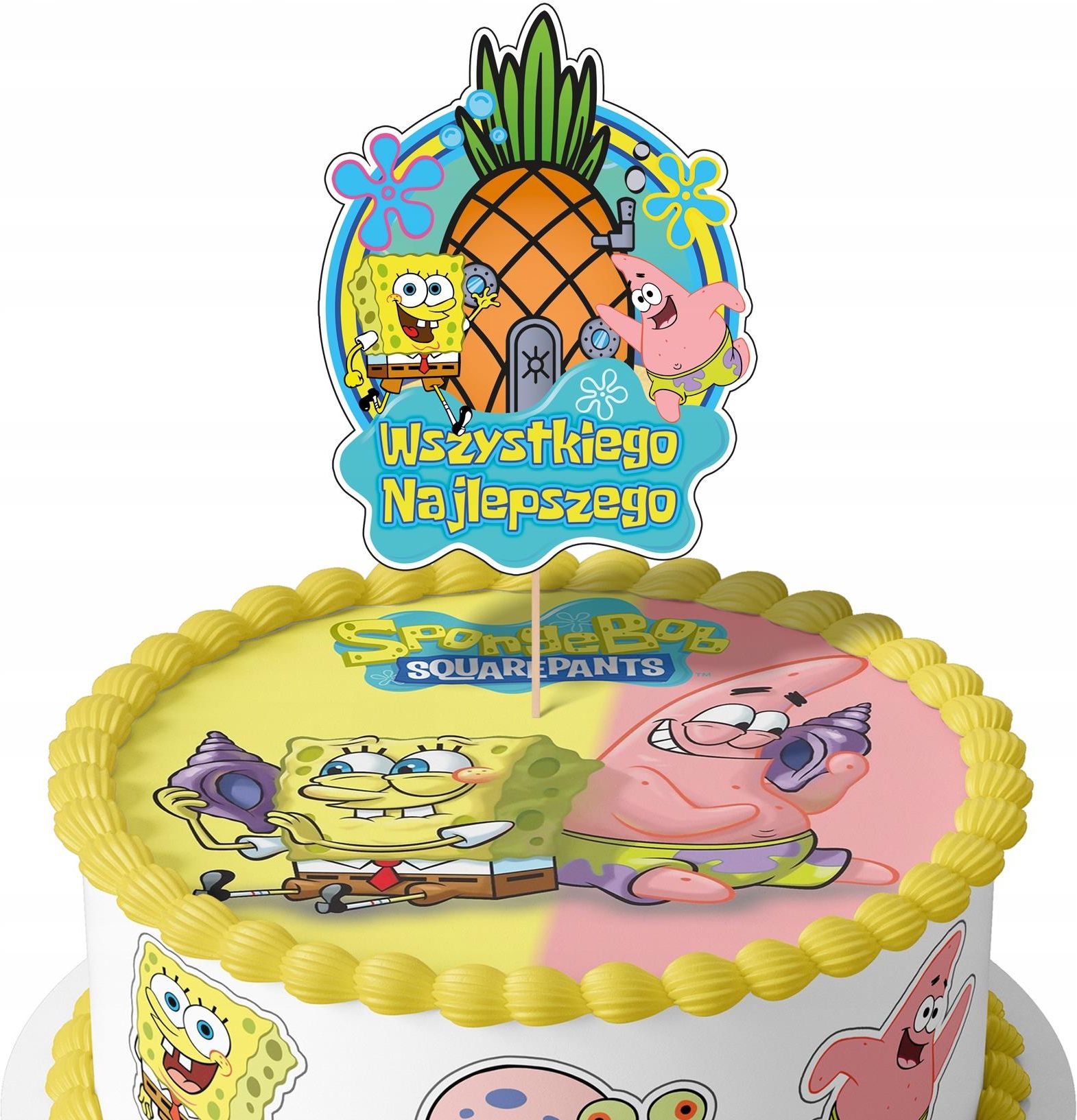World Case Topper Na Tort Urodzinowy Spongebob z Życzeniami - Ceny i ...