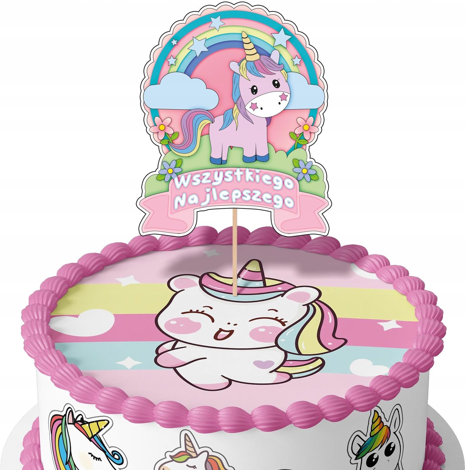 World Case Topper Na Tort Urodzinowy Jednorożec z Życzeniami - Ceny i ...