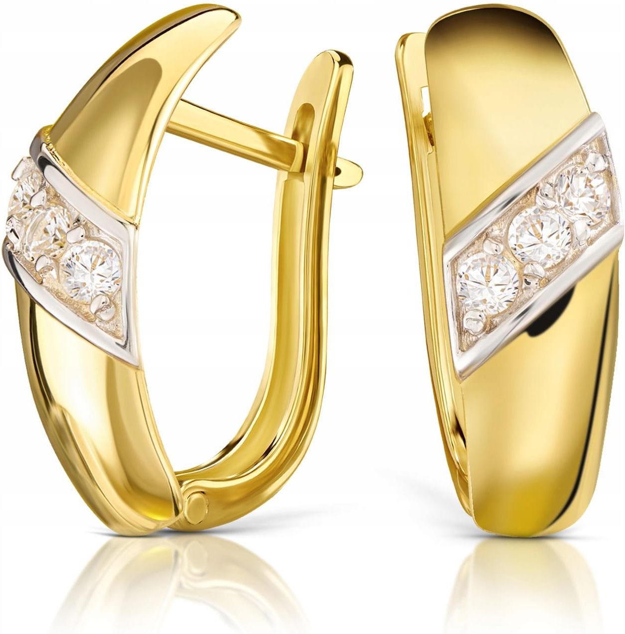LunaJewellery ZŁOTE KOLCZYKI Z CYRKONIAMI ZŁOTO 585 14K 2260-3 - Ceny i opinie - Ceneo.pl
