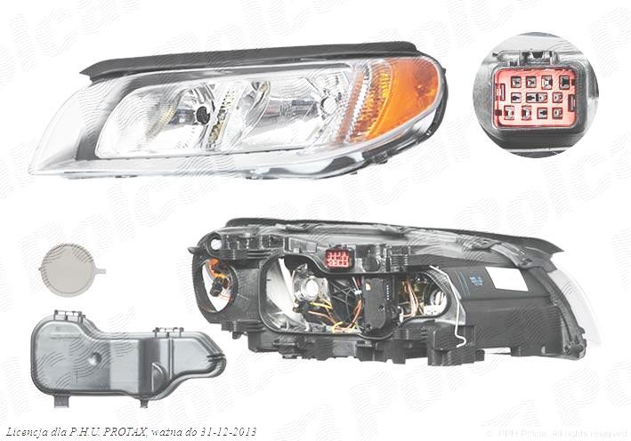Lampa przednia Reflektor Główny Volvo V70 (Bw), 03.2007- (31214351 ...