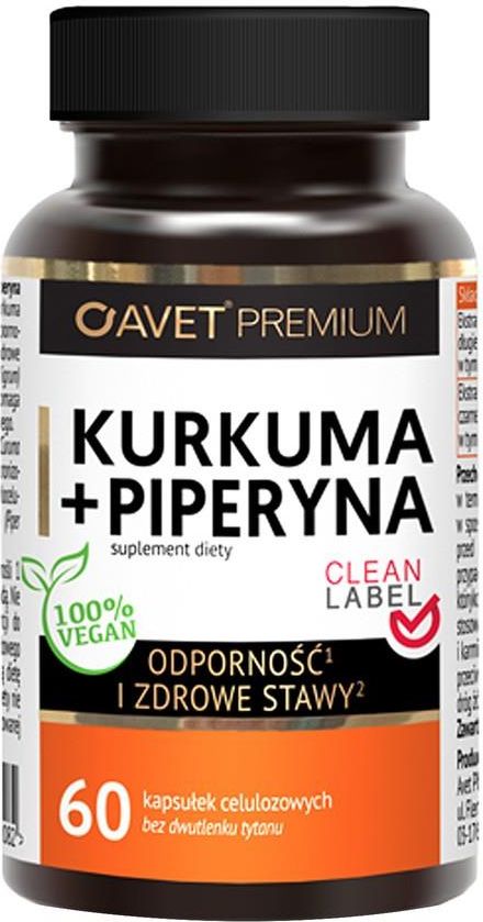 Avet Pharma Premium Kurkuma + Piperyna 60Kaps - Opinie i ceny na Ceneo.pl