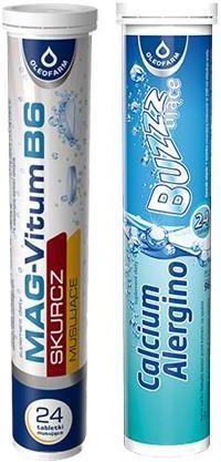 Mag-Vitum B6 Skurcz, 24 tabletki musujące + Calcium Alergino Buzzzujące, 24 tabletki musujące ...