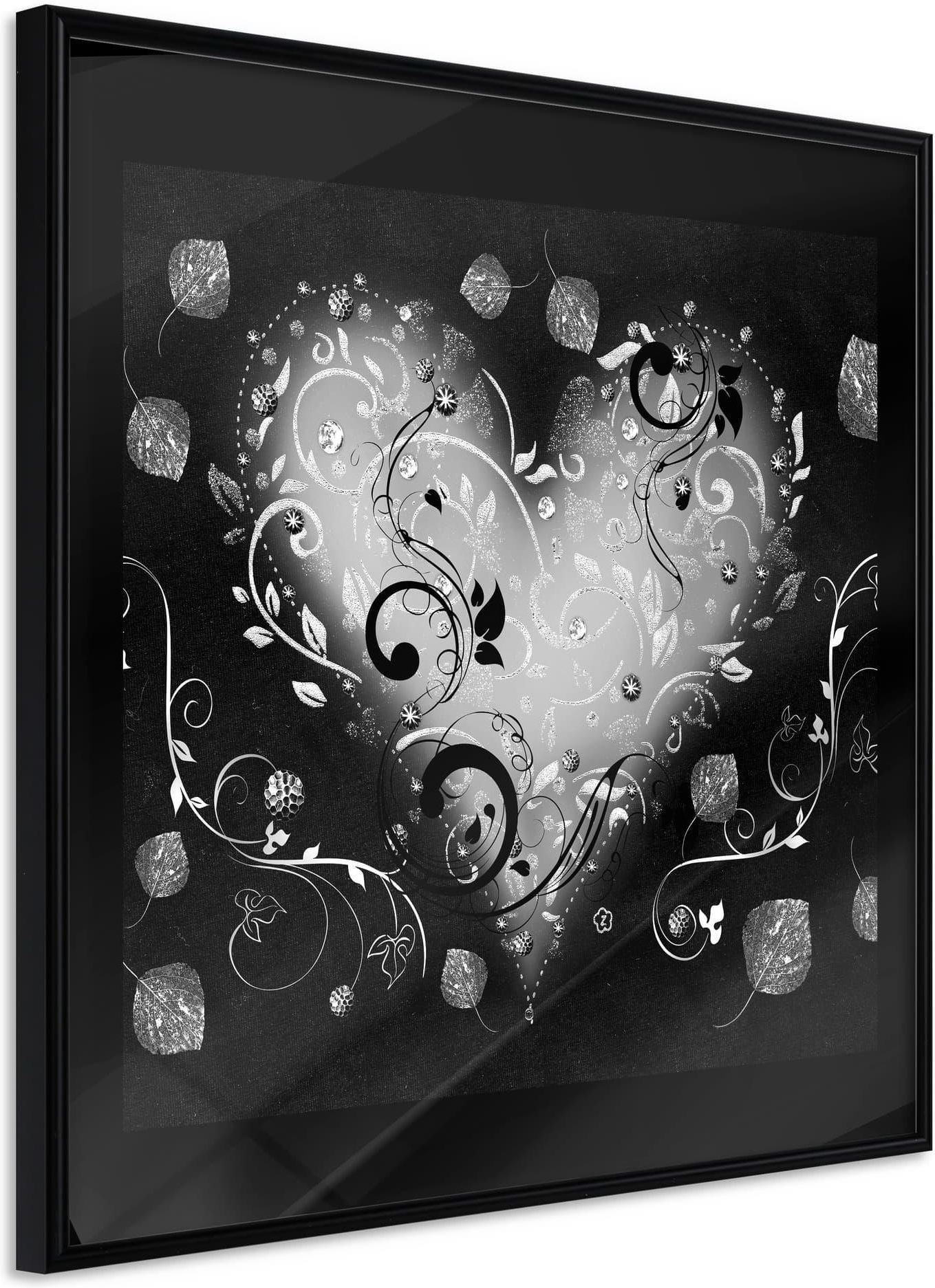 Artgeist Plakat - Zdobione serce (rozmiar 30x30, wykończenie Rama ...