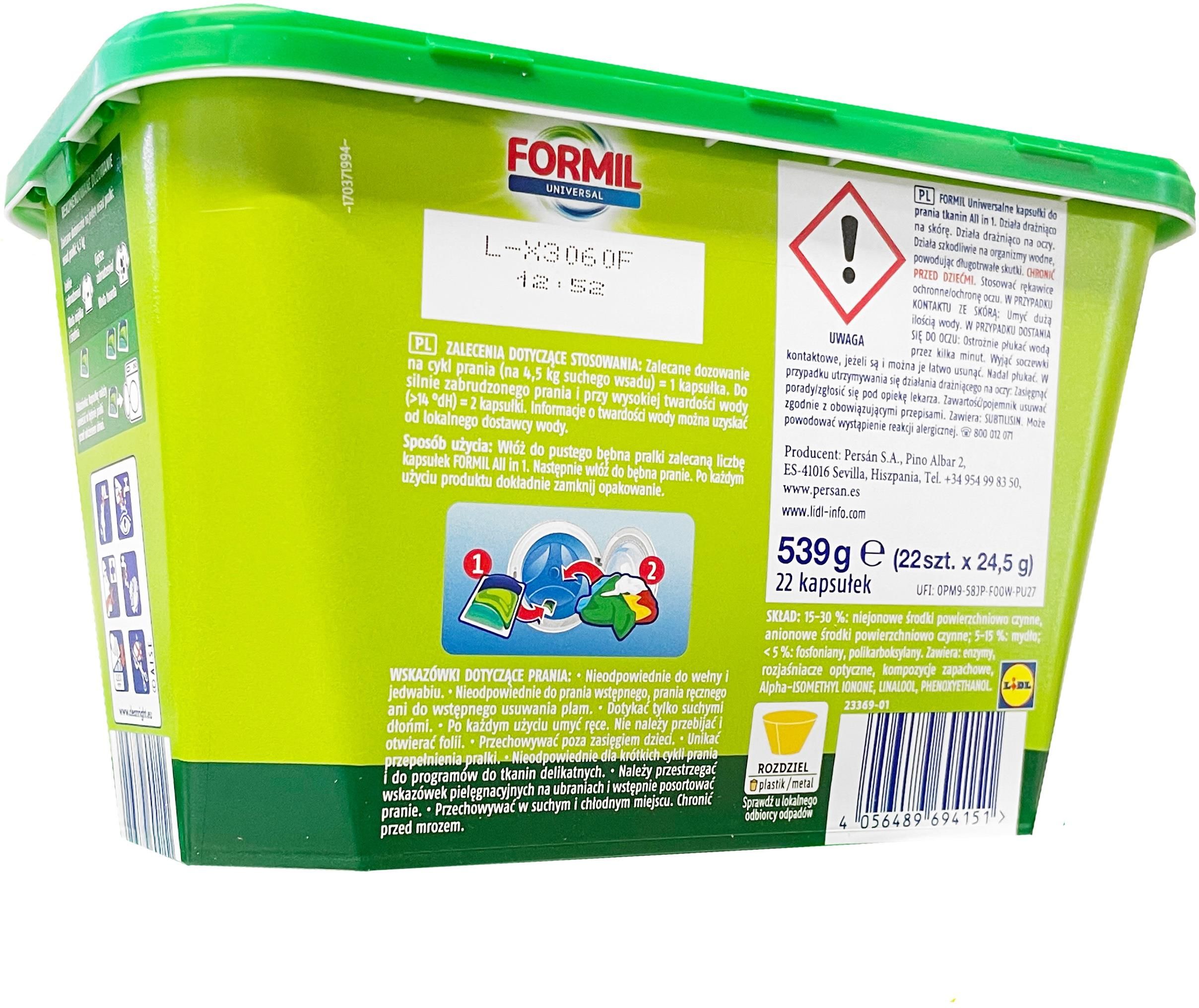 Formil Kapsułki Do Prania Uniwersalnego 22Szt. - Opinie i atrakcyjne ...