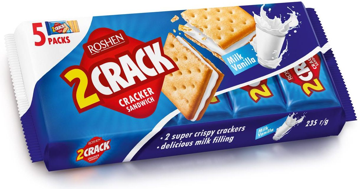 Roshen 2Crack Krakersy Waniliowo Mleczne 235g - Ceny i opinie - Ceneo.pl