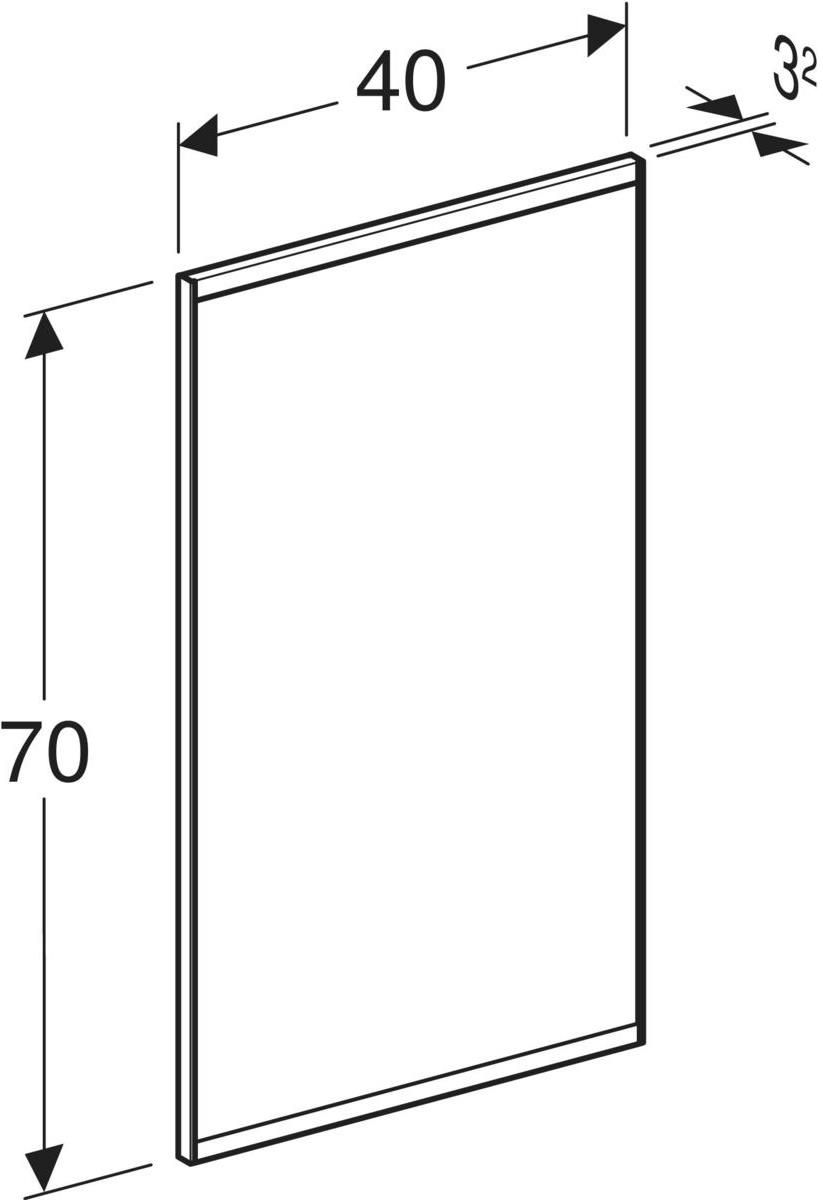 GEBERIT Option Plus Square lustro 70x40 cm prostokątne z oświetleniem ...