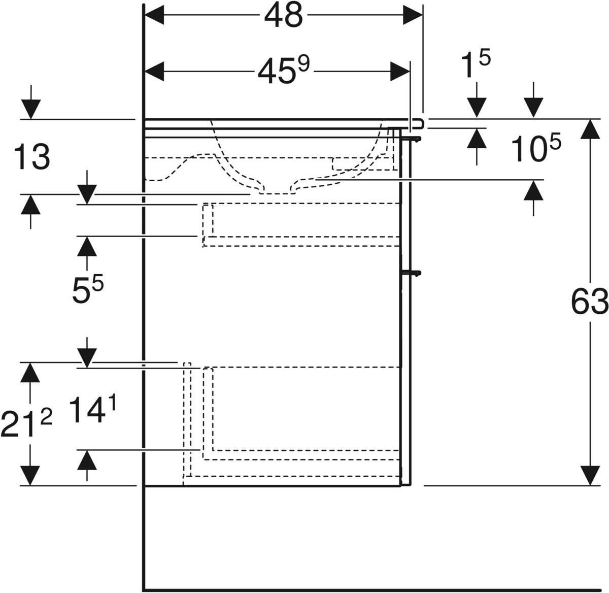 GEBERIT iCon Set Slim umywalka z szafką 90 cm zestaw meblowy KeraTect ...