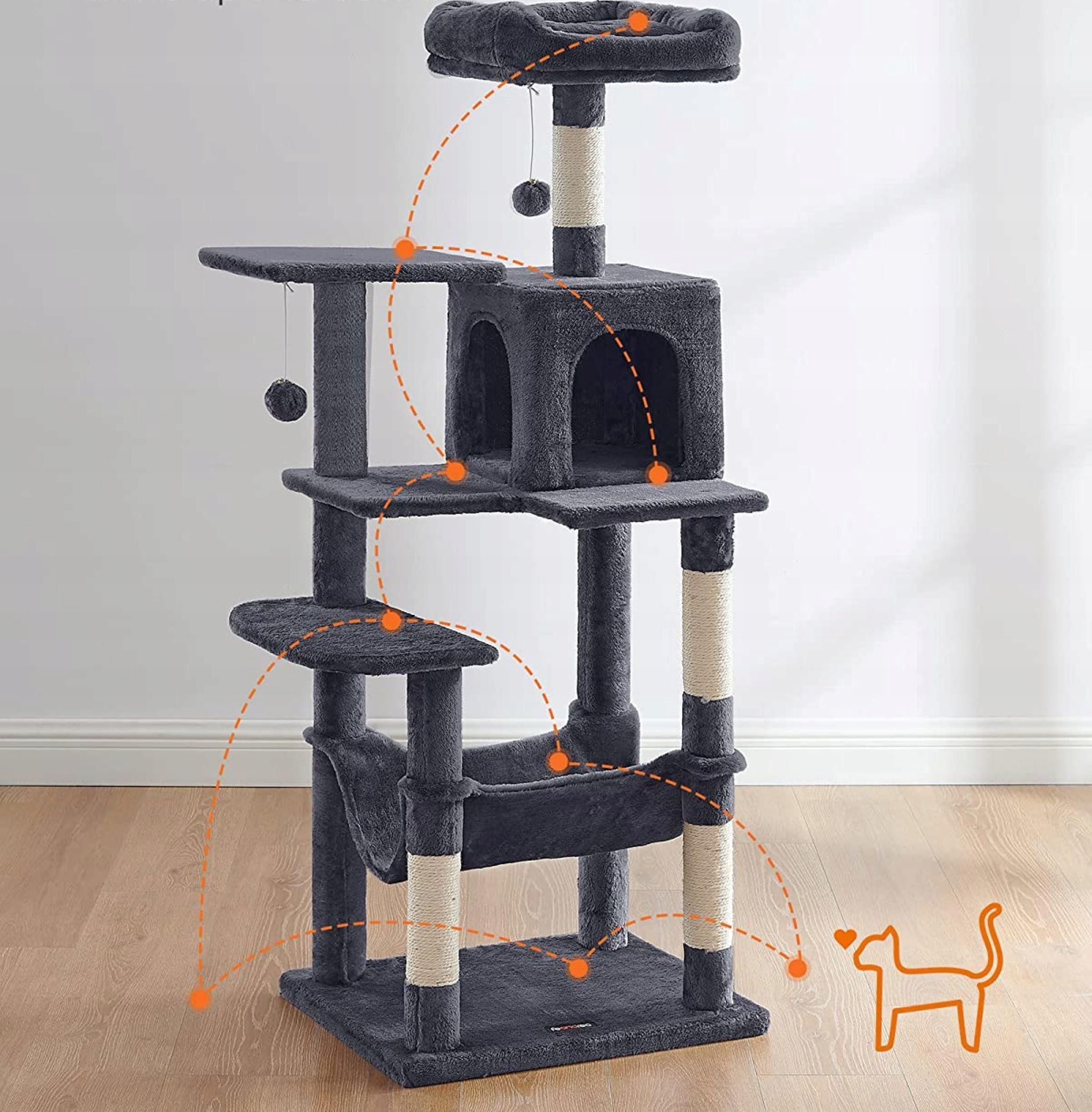 Feandrea Drapak Dla Kota Duży Legowisko Słupek Wysoki 143Cm 1584617604 ...