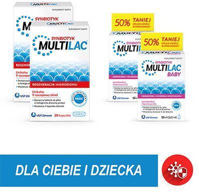 MULTILAC Synbiotyk, 2 x 20 kaps., flora jelitowa + Multilac Baby ...