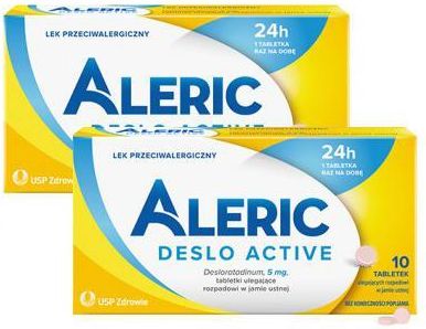 Lek na alergię ALERIC DESLO ACTIVE 5mg, 2 x 10 tabl. Na alergię ...