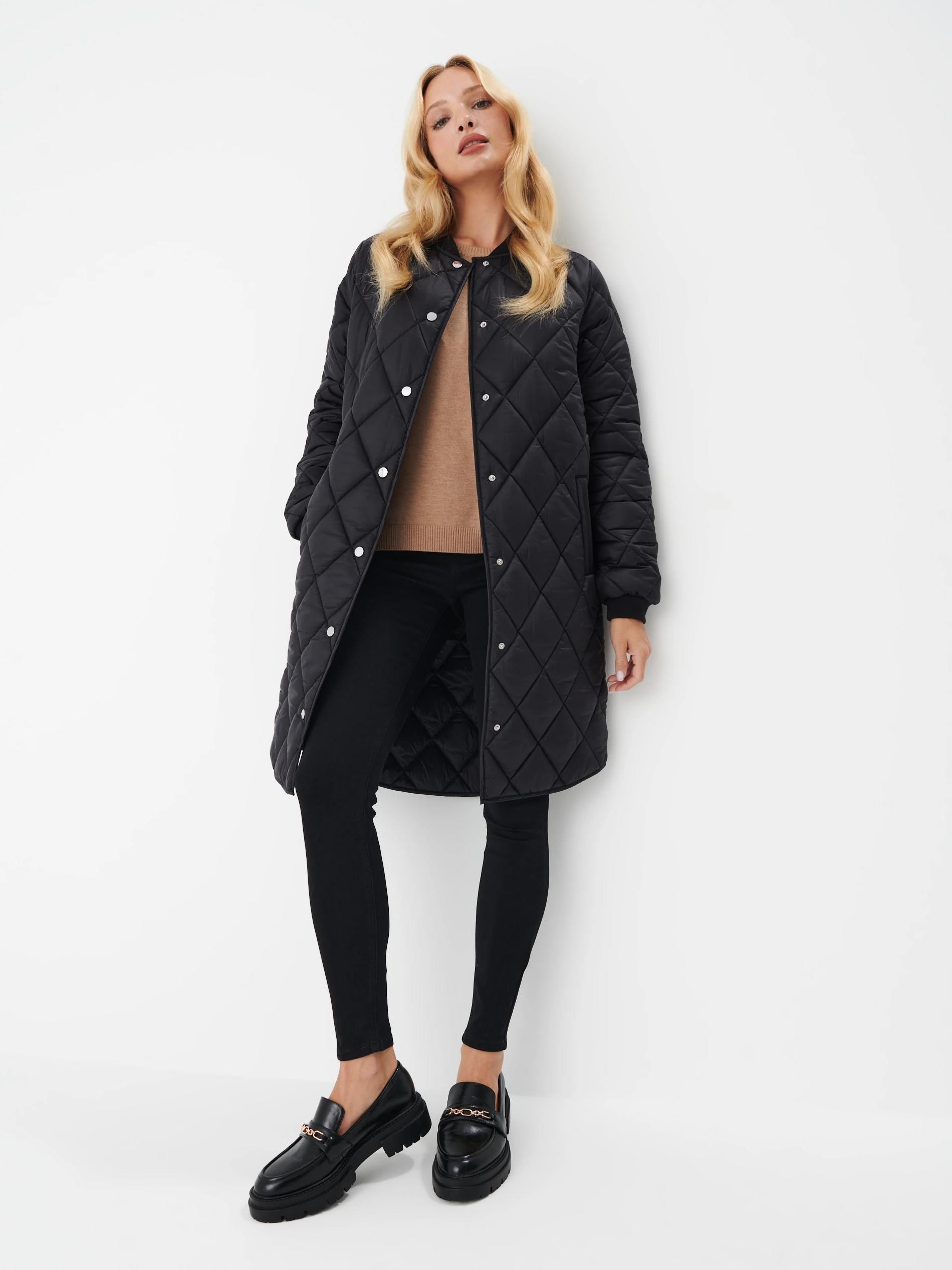 Mohito - Pikowany płaszcz - Czarny - Ceny i opinie - Ceneo.pl