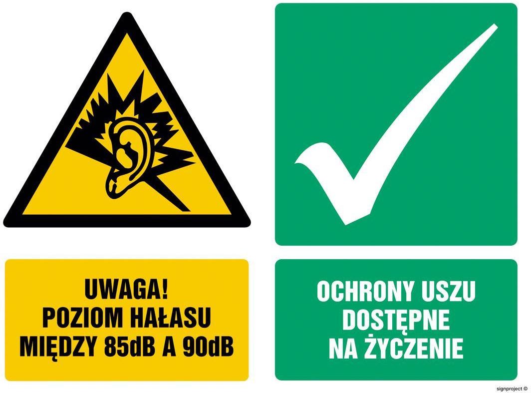 Gm030 Uwaga Poziom Hałasu Między 85Db A 90Db Ochrony Uszu Dostępne Na ...