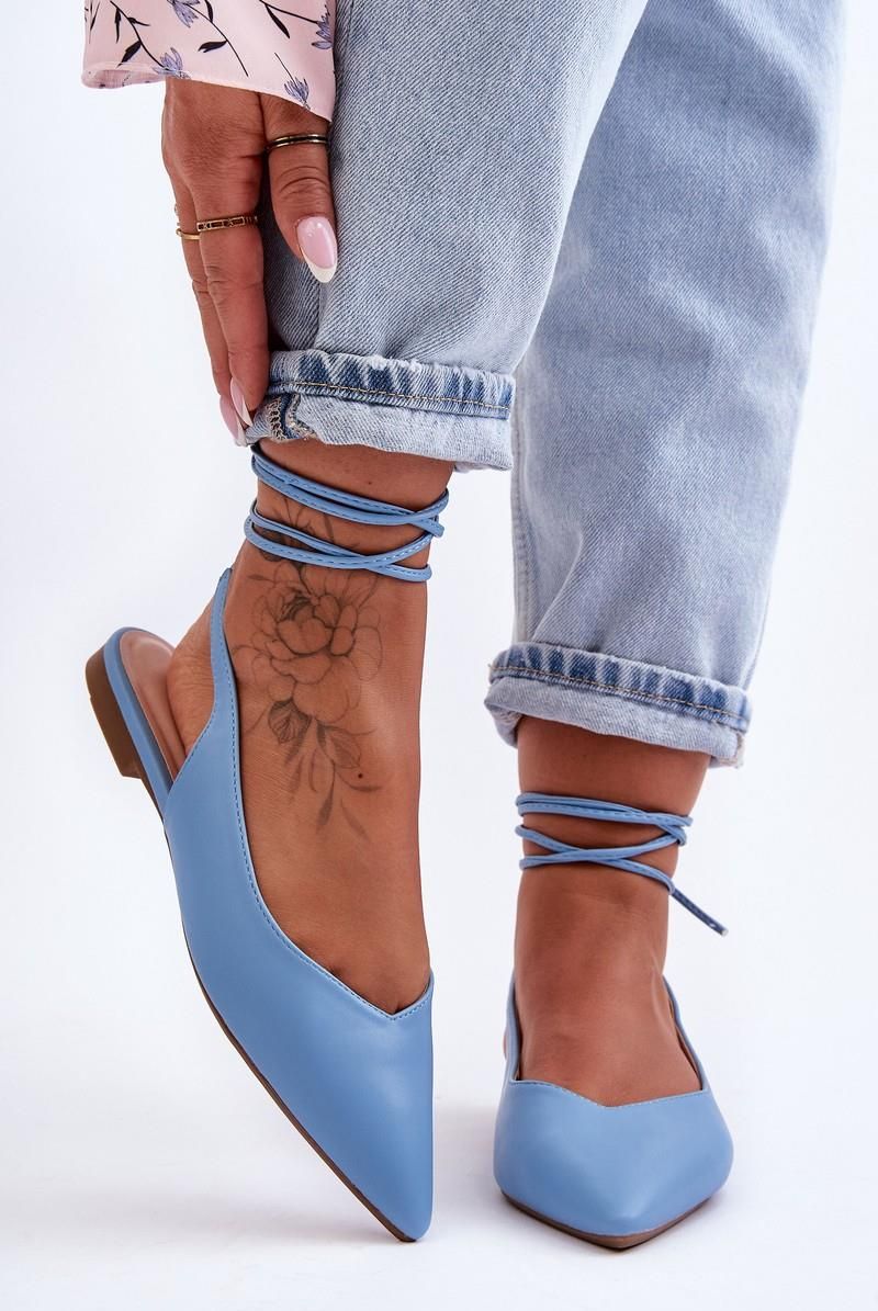 Damskie Wiązane Baleriny Niebieskie Lilly Ann : Rozmiar - 36 - Ceny i ...