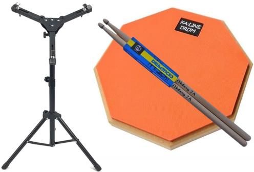 Pad perkusyjny do ćwiczeń - KA-LINE STAND PPM300 8 Pomarańczowy + Pałki ...