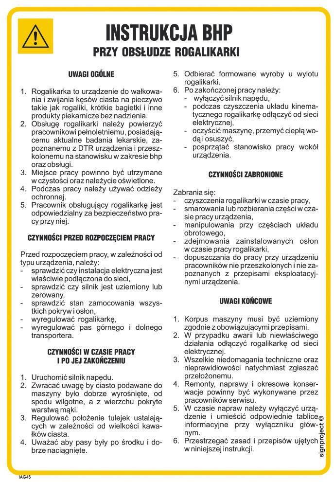 Iag45 Instrukcja Bhp Przy Obsłudze Rogalikarki, Fn - Folia Samoprzylepna (245X350Mm) - Ceny i ...