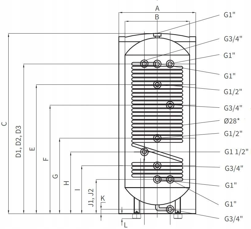 Pojemnościowy podgrzewacz wody Thermatec Cwu 200L Do Pomp Ciepła Inox ...